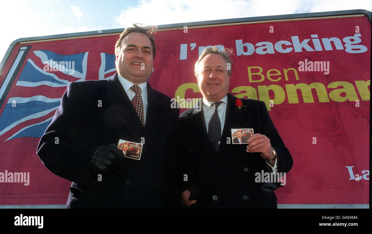 Labour deputy leader John Prescott unveils a new poster for Labour ...