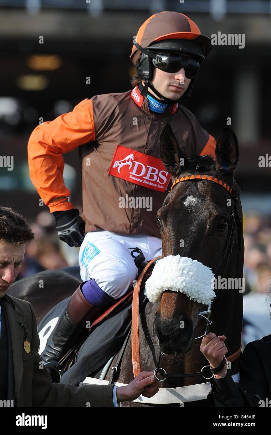 Jockey Sam Waley-Cohen on Long Run before the totesport Cheltenham Gold ...