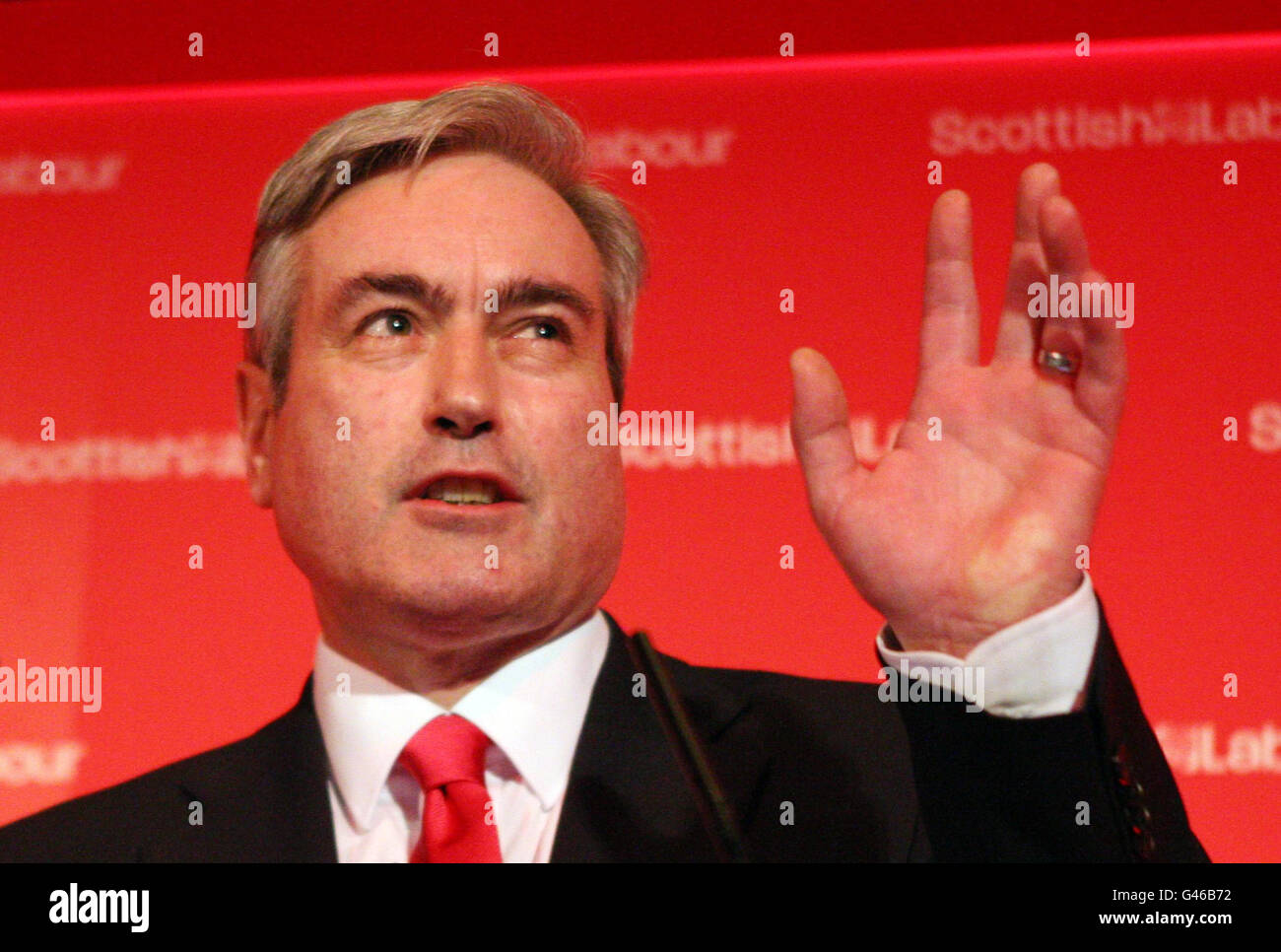 Scottish Labour Party Leader Iain Grey delivers his address at the ...