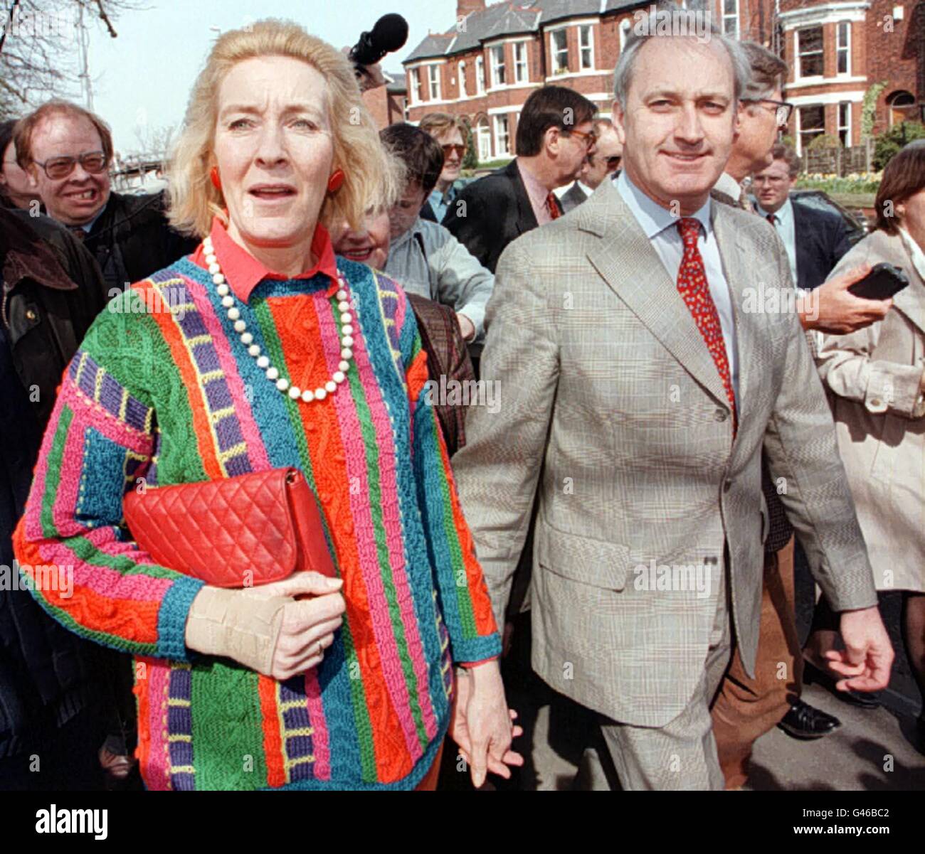 Neil hamilton and wife christine arrive on knutsford common hi-res ...