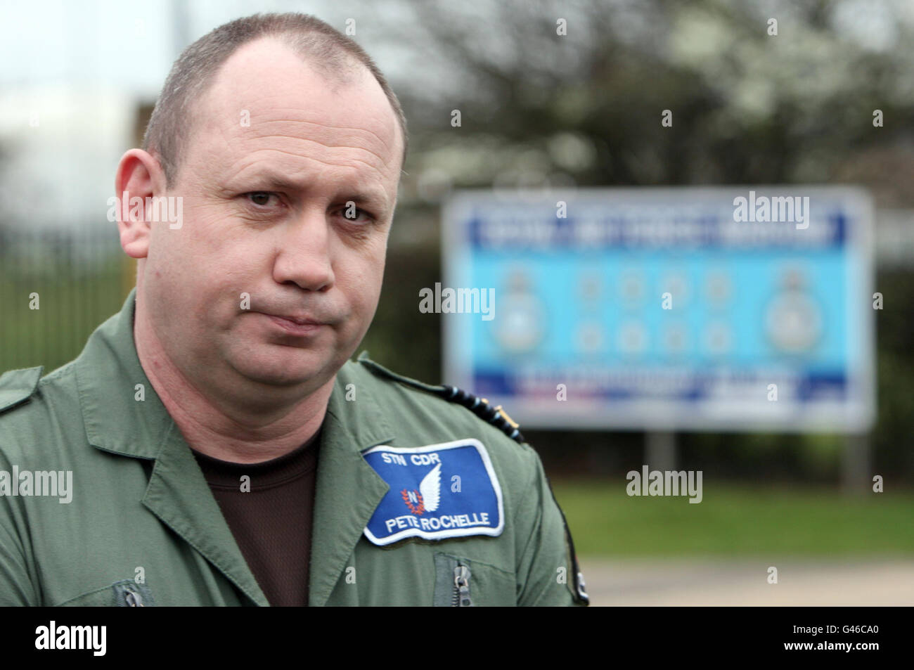 RAF Marham, Station Commander, Pete Rochelle, speaks to the media ...