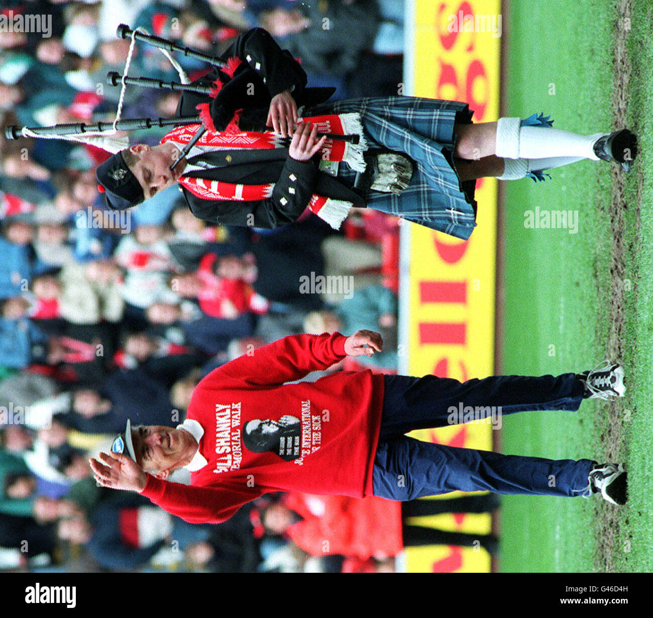 Beginning his long walk, Jack Moran is escorted by a piper as he leaves ...