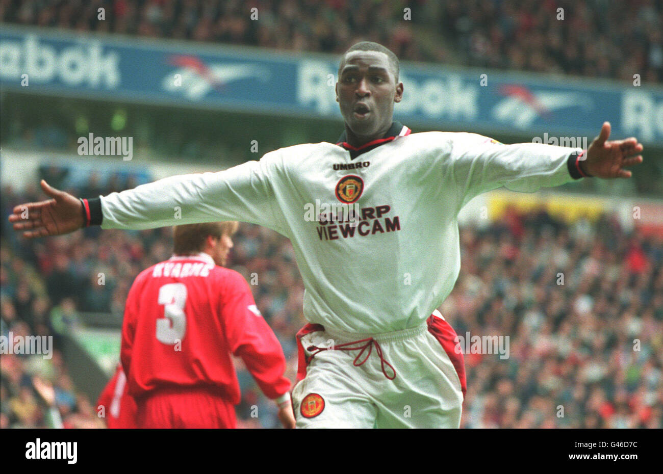 Liverpool v Man Utd Cole celeb Stock Photo - Alamy