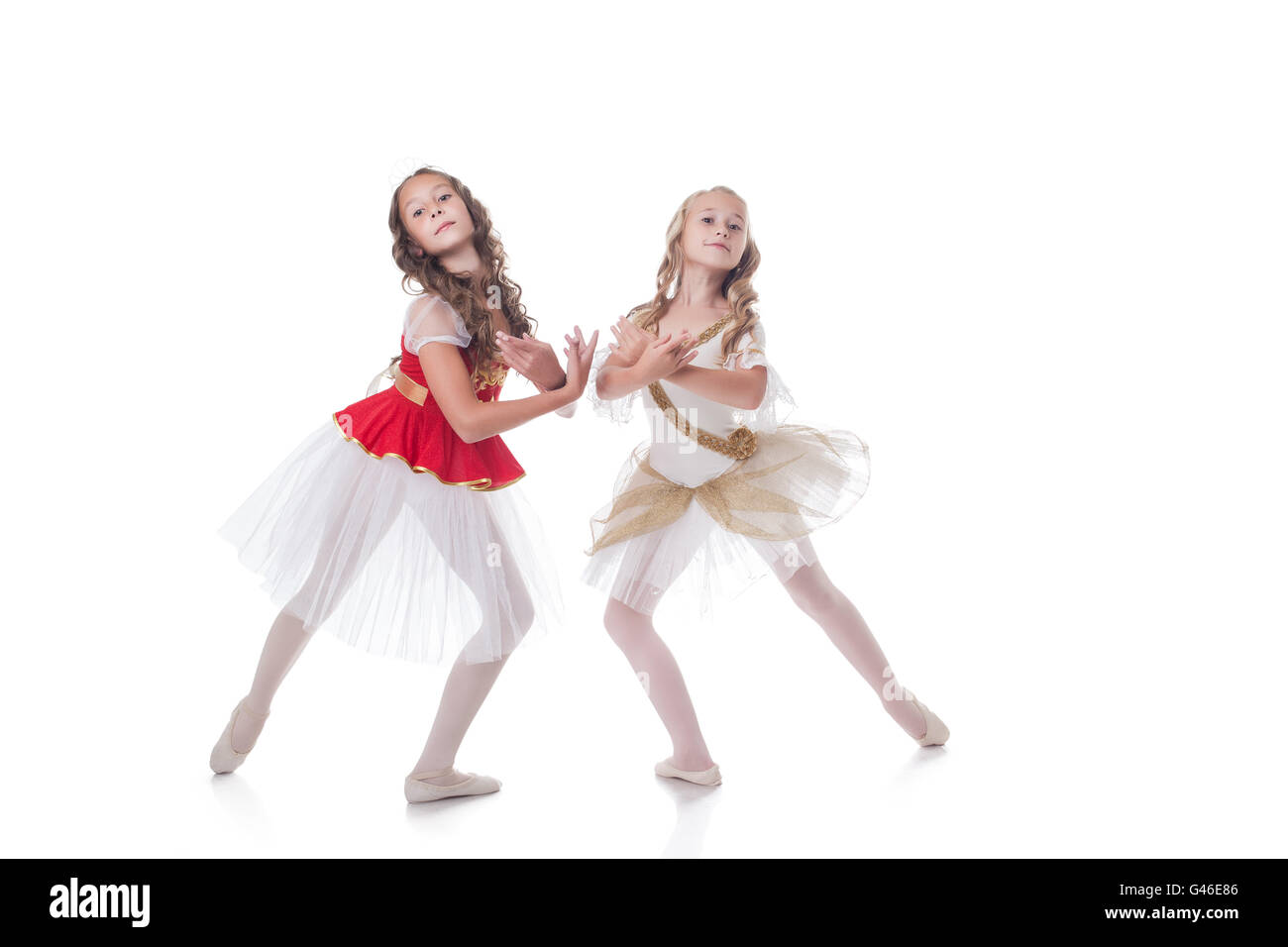Two beautiful young ballerinas posing hi-res stock photography and ...