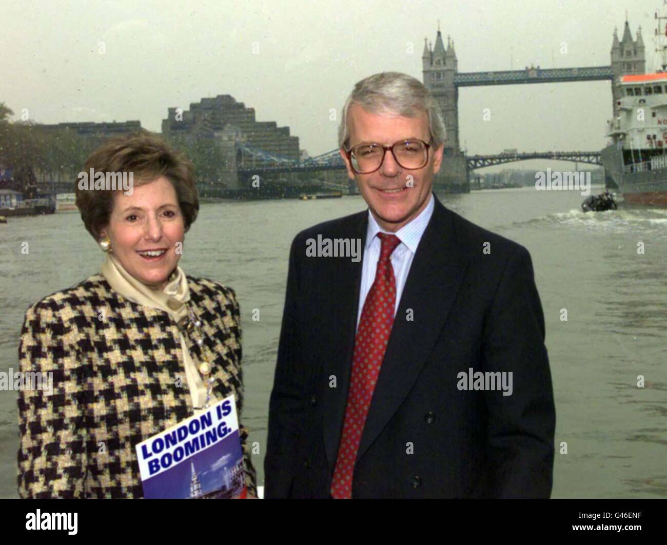 The Prime Minister John Major and his wife Norma on a sightseeing boat ...