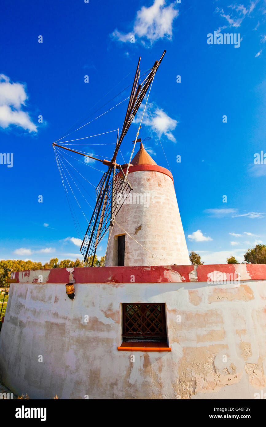 Mulino a Vento, windmill, Trapani Sicily, Italy, Mediterranean Stock ...