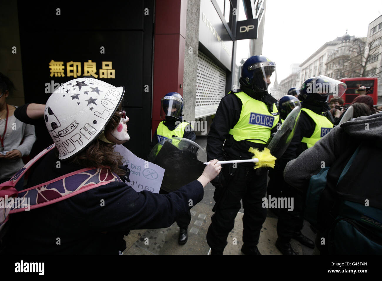 Protestors in Oxford Street during the TUC March For The Alternative in ...