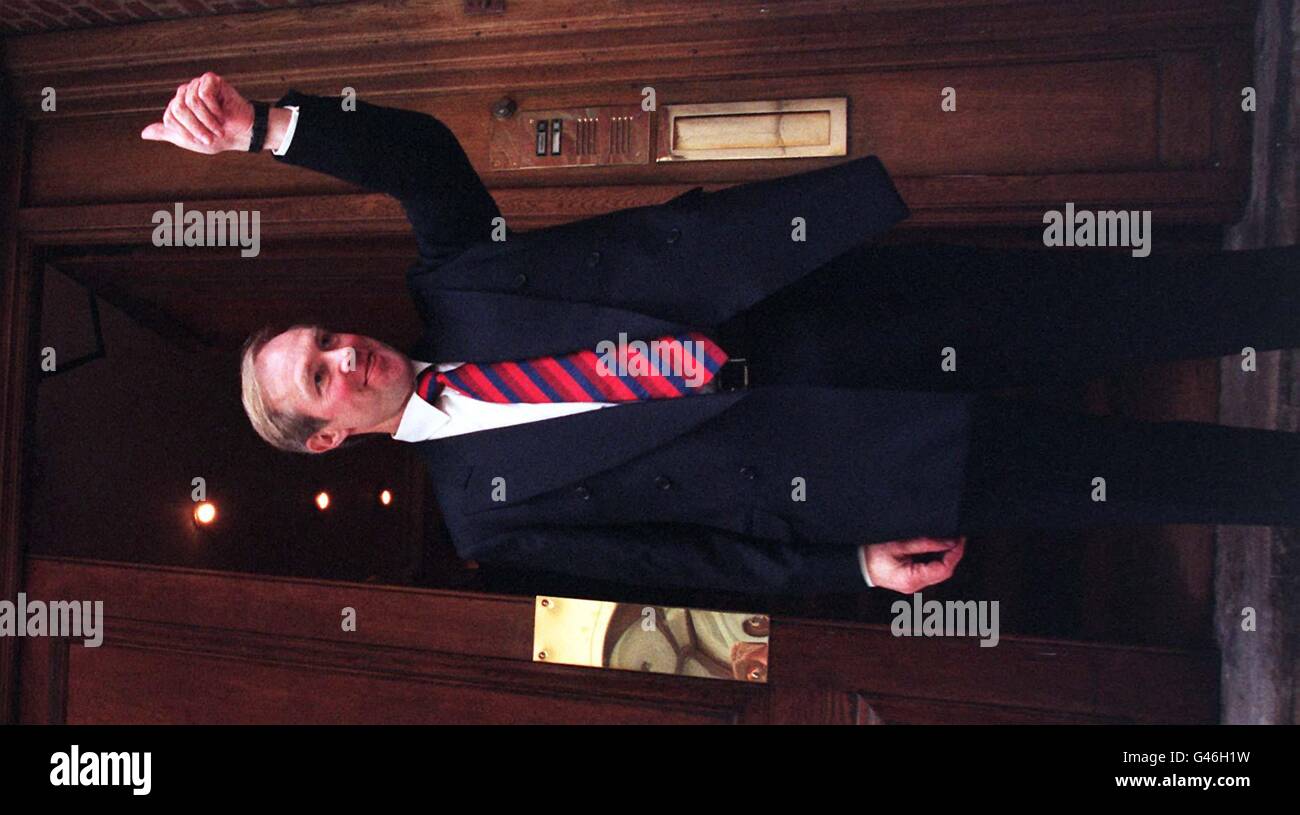 Tory leadership contender Peter Lilley puts his thumb up as he leaves a ...