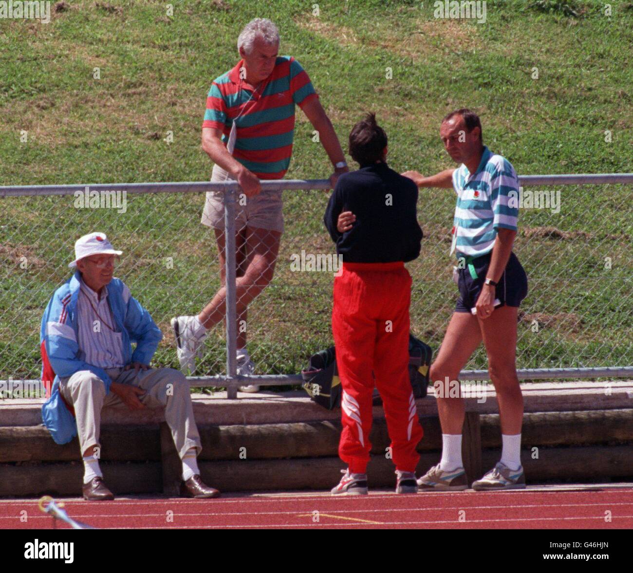 l-r; PETER COE, FRANK DICK, SEB COE. Z4 Stock Photo - Alamy