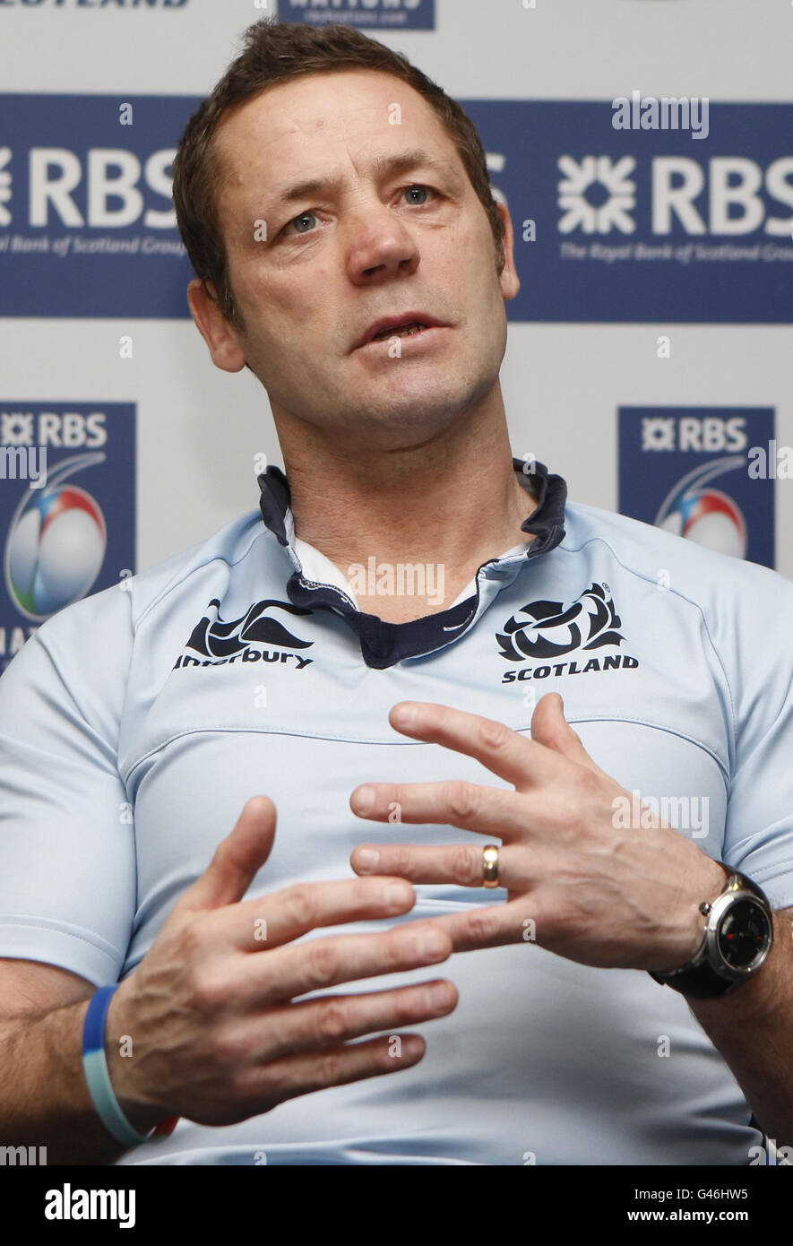 Rugby union scotland captains press hi-res stock photography and images ...