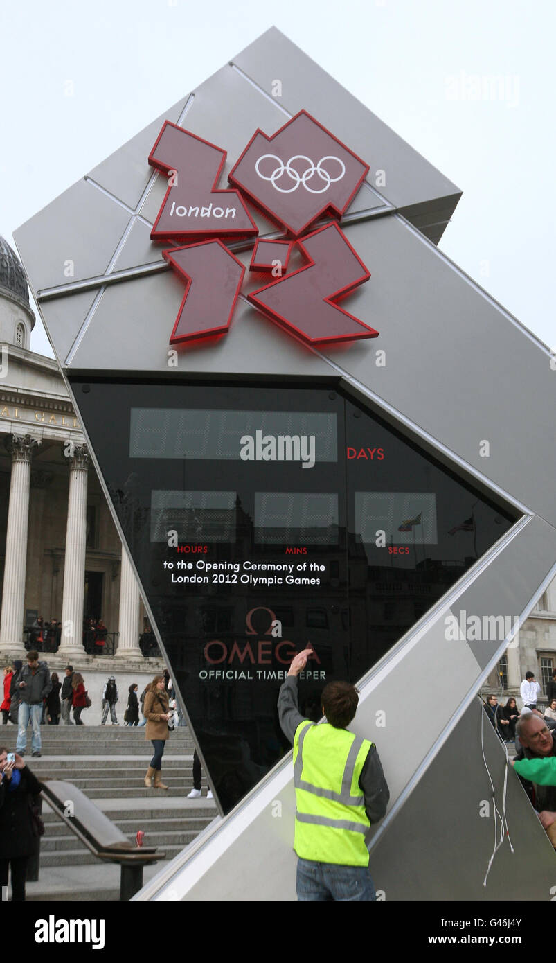 Olympics clock stops Stock Photo - Alamy