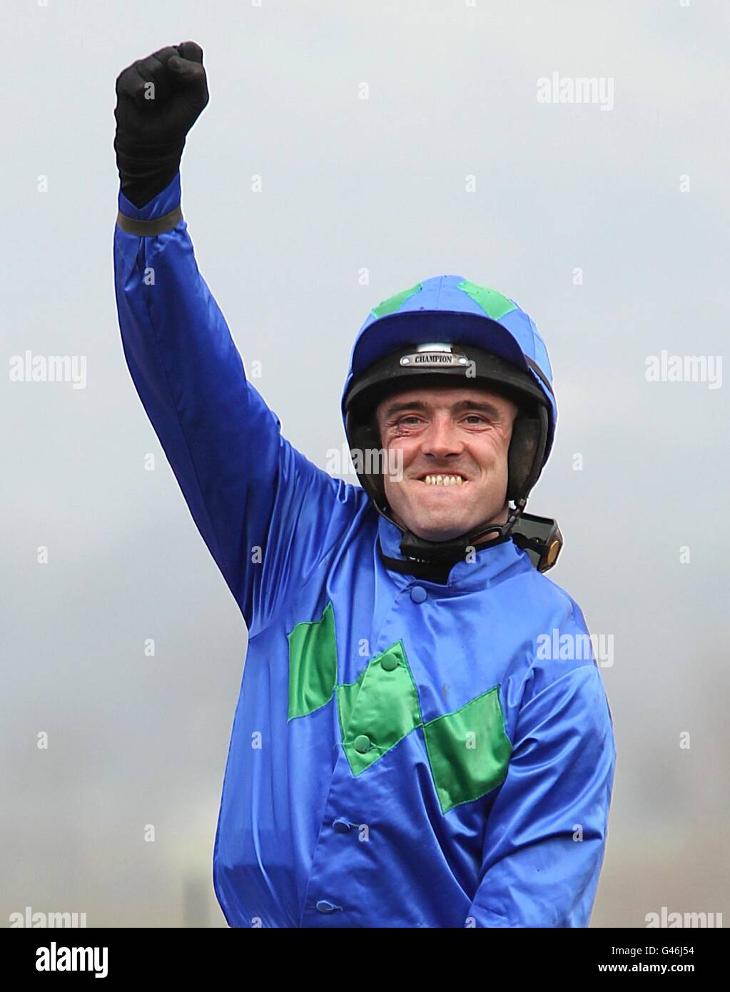 Jockey Ruby Walsh celebrates on Hurricane Fly after winning the Stan ...
