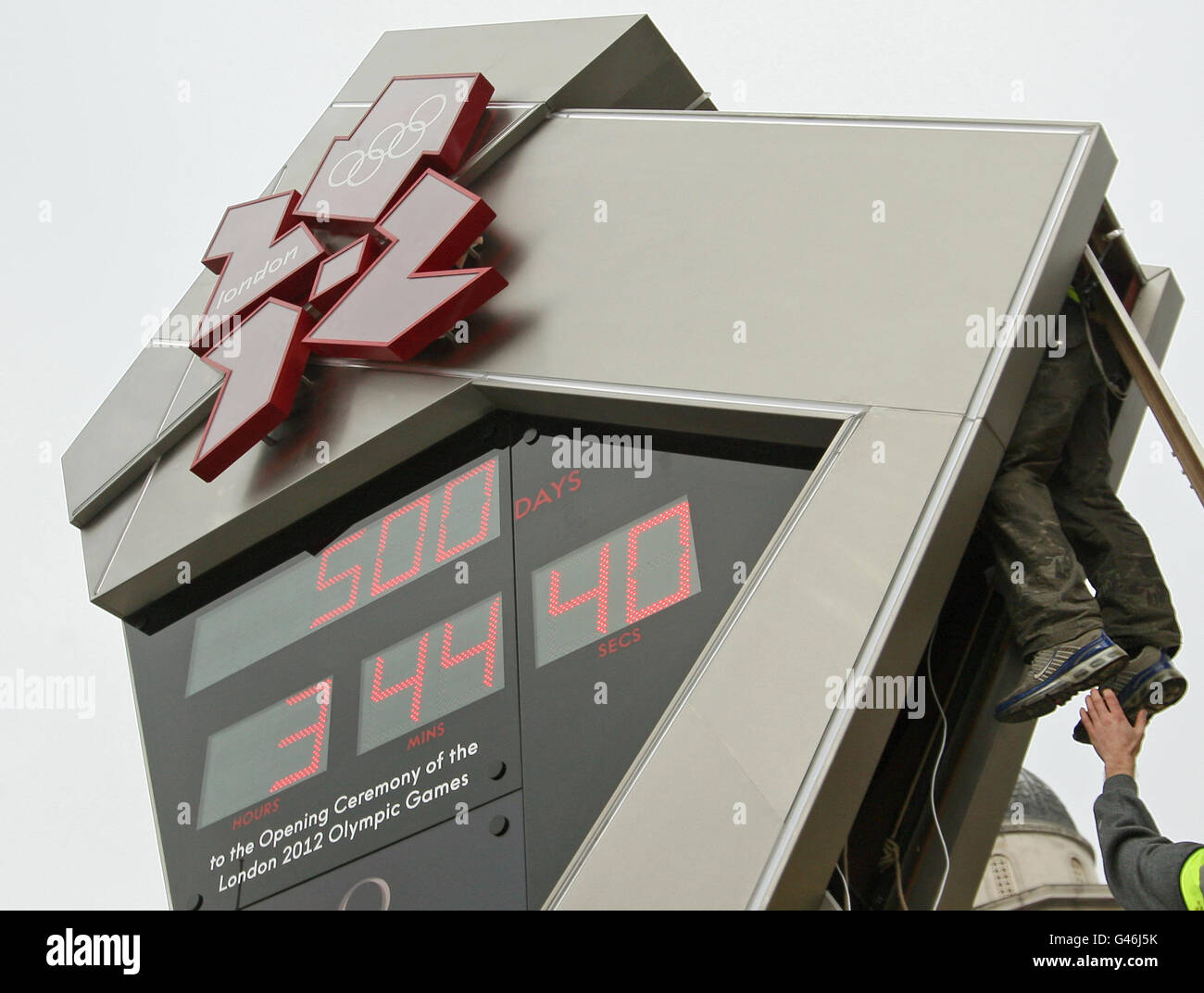 Olympics clock stops Stock Photo - Alamy