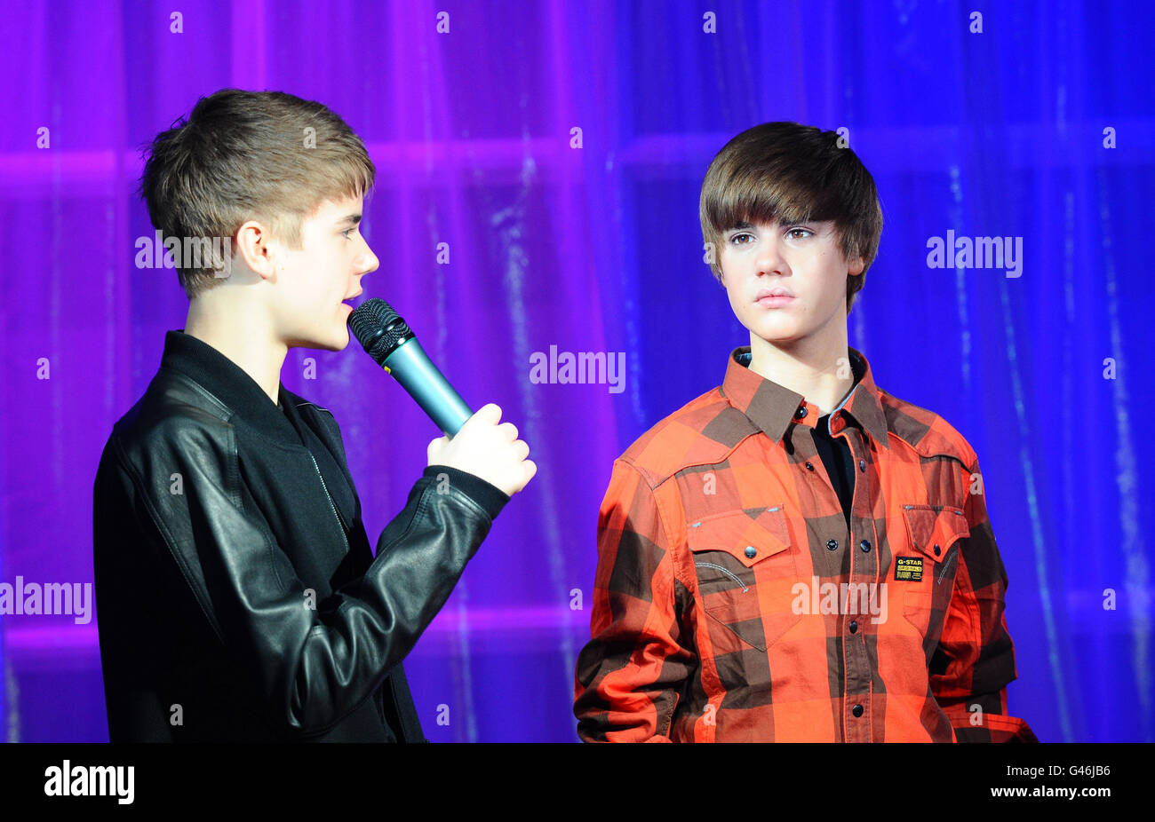 Justin Bieber waxwork unveiling - London Stock Photo - Alamy Justin Bieber waxwork unveiling - London Stock Photo - Alamy