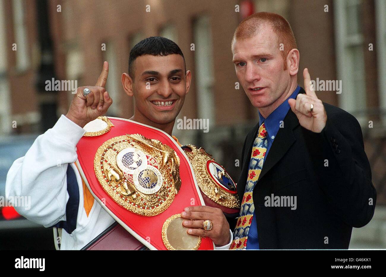 WBO and IBF Champion Prince Naseem Hamed and European Champion Billy ...