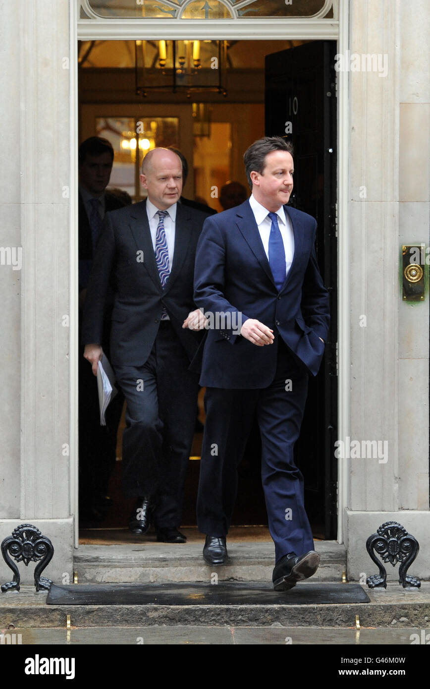 Britain's Prime Minister David Cameron (right) and Foreign Secretary ...