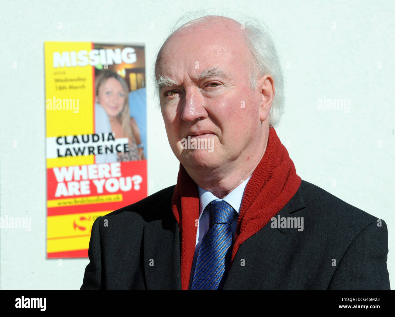 Peter Lawrence, the father of missing Claudia Lawrence, stands outside ...