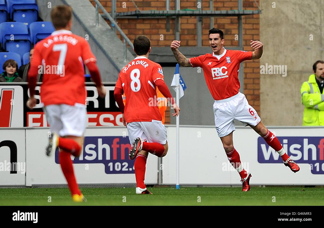 Birmingham City's Liam Ridgewell (right) celebrates after scoring his ...