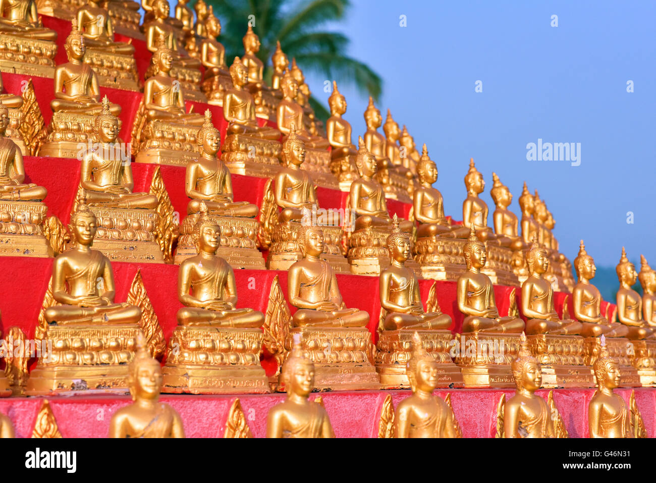 Wat chomkao manilat temple in Huay Xai, capital of Bokeo province Laos Stock Photo - Alamy