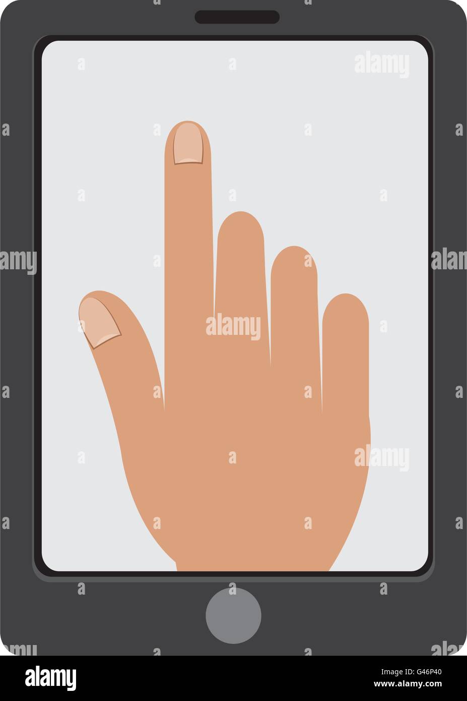 black electronic device with isolated screen ,vector graphic Stock ...