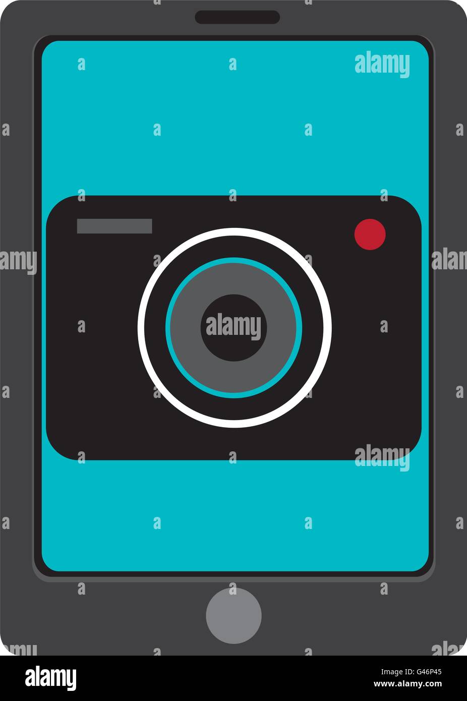 black electronic device with blue screen ,vector graphic Stock Vector ...