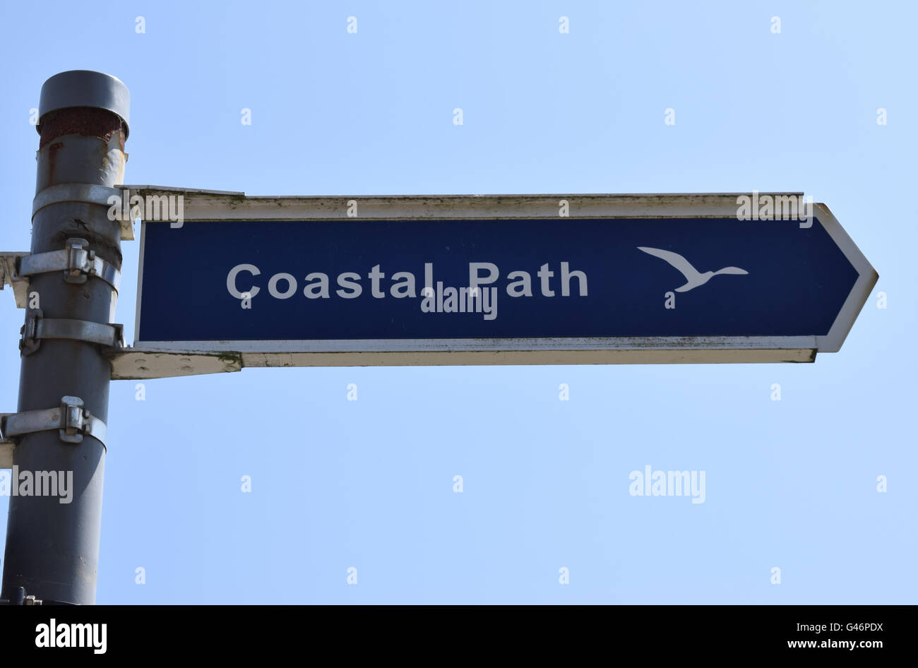 Coastal Path Sign Stock Photo - Alamy