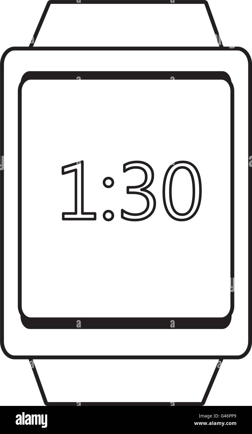 square watch and time icon, vector graphic Stock Vector Image & Art - Alamy