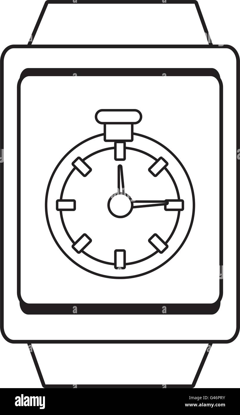 square watch and stopwatch icon, vector graphic Stock Vector Image ...