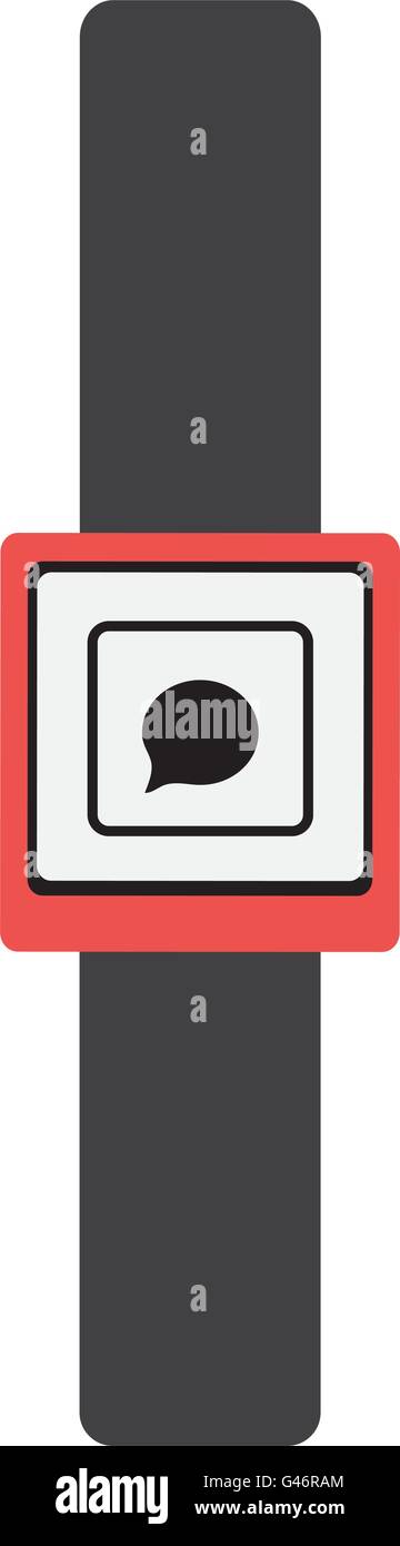 black watch with red frame and media icon, vector graphic Stock Vector ...