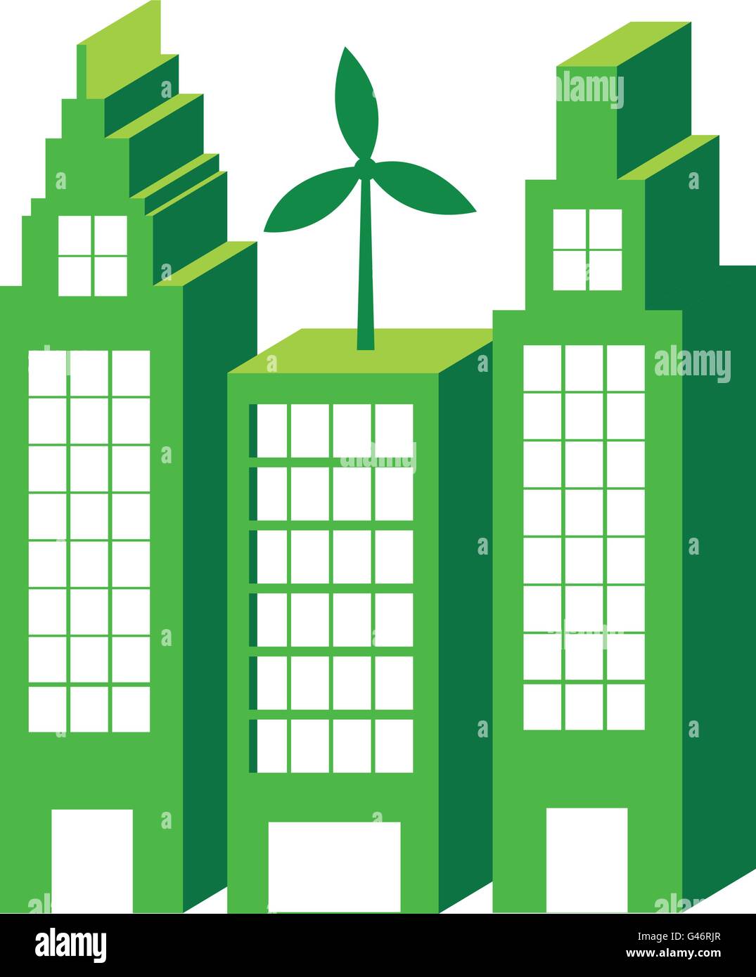 Environmentally friendly buildings Stock Vector Images - Alamy