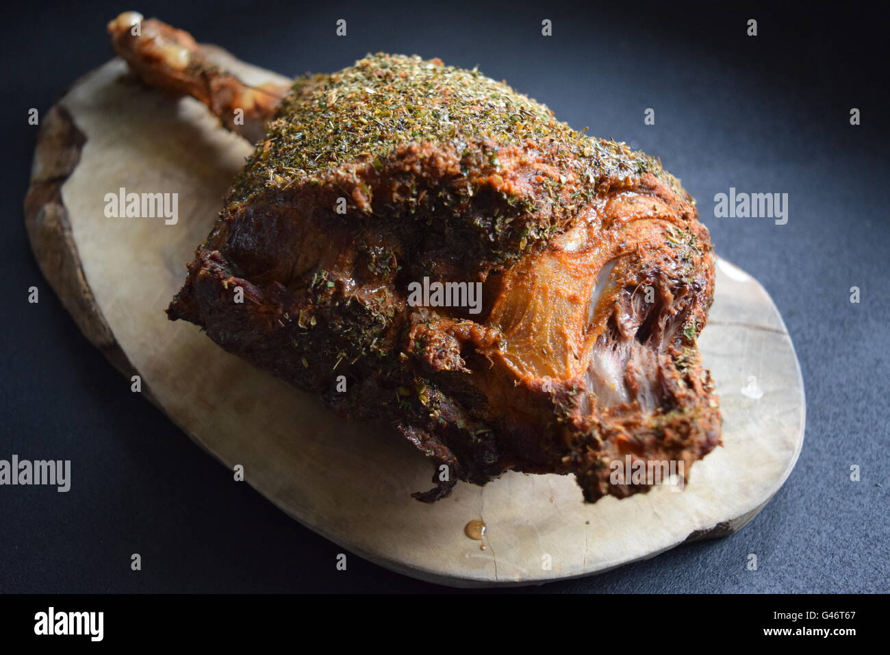 Roasted Lamb Leg Stock Photo - Alamy