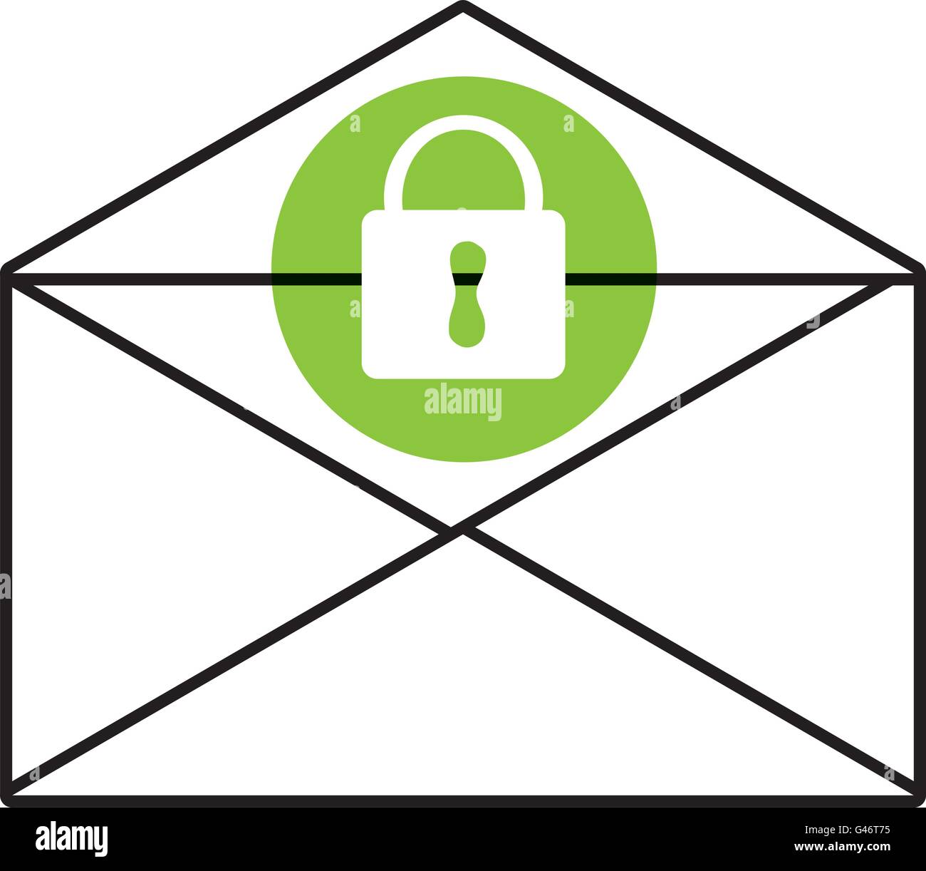 mail envelope and lock icon, vector graphic Stock Vector Image & Art ...