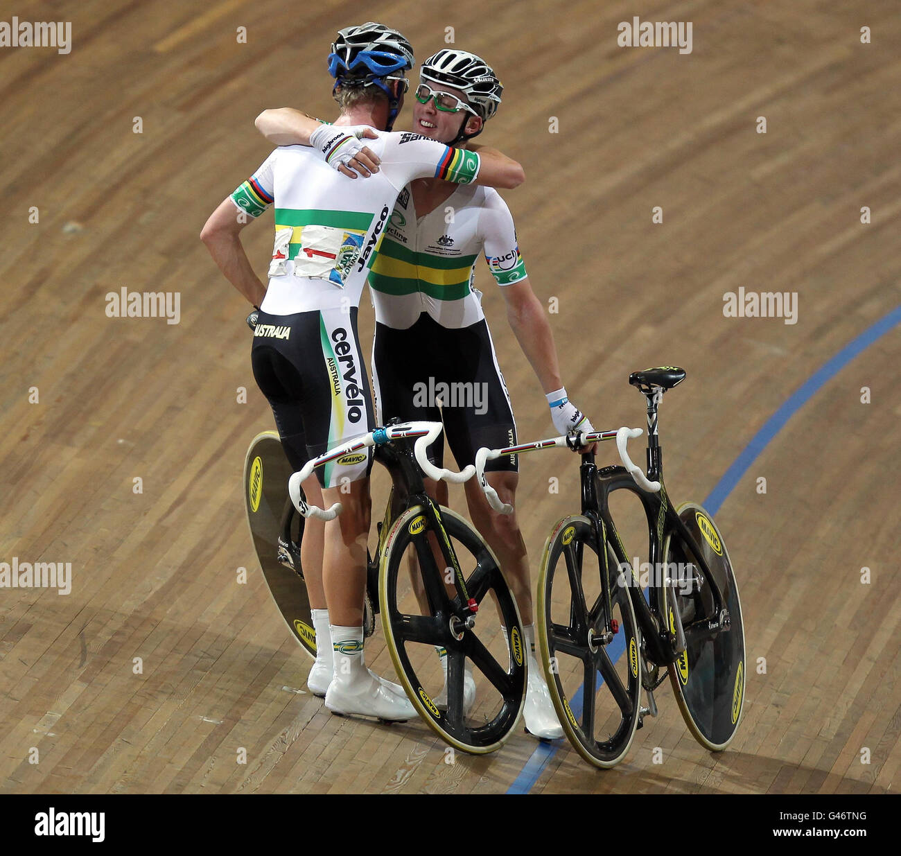 Australia's Leigh Howard (right) and Cameron Meyer celebrate their ...