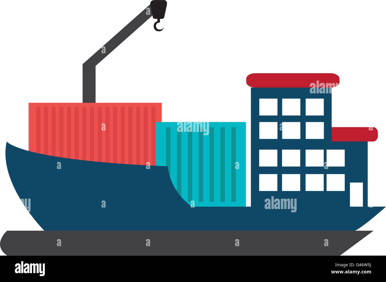 cargo ship with containers, vector graphic Stock Vector Image & Art - Alamy