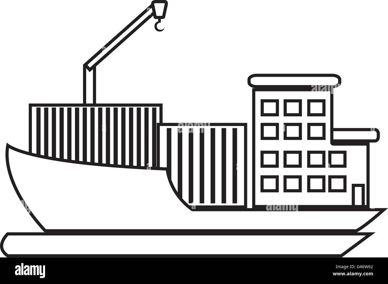 cargo ship with containers, vector graphic Stock Vector Image & Art - Alamy