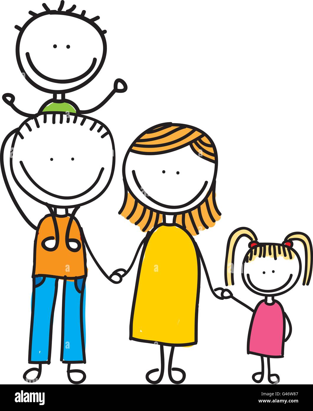 happy family drawing isolated icon design Stock Vector Image & Art - Alamy