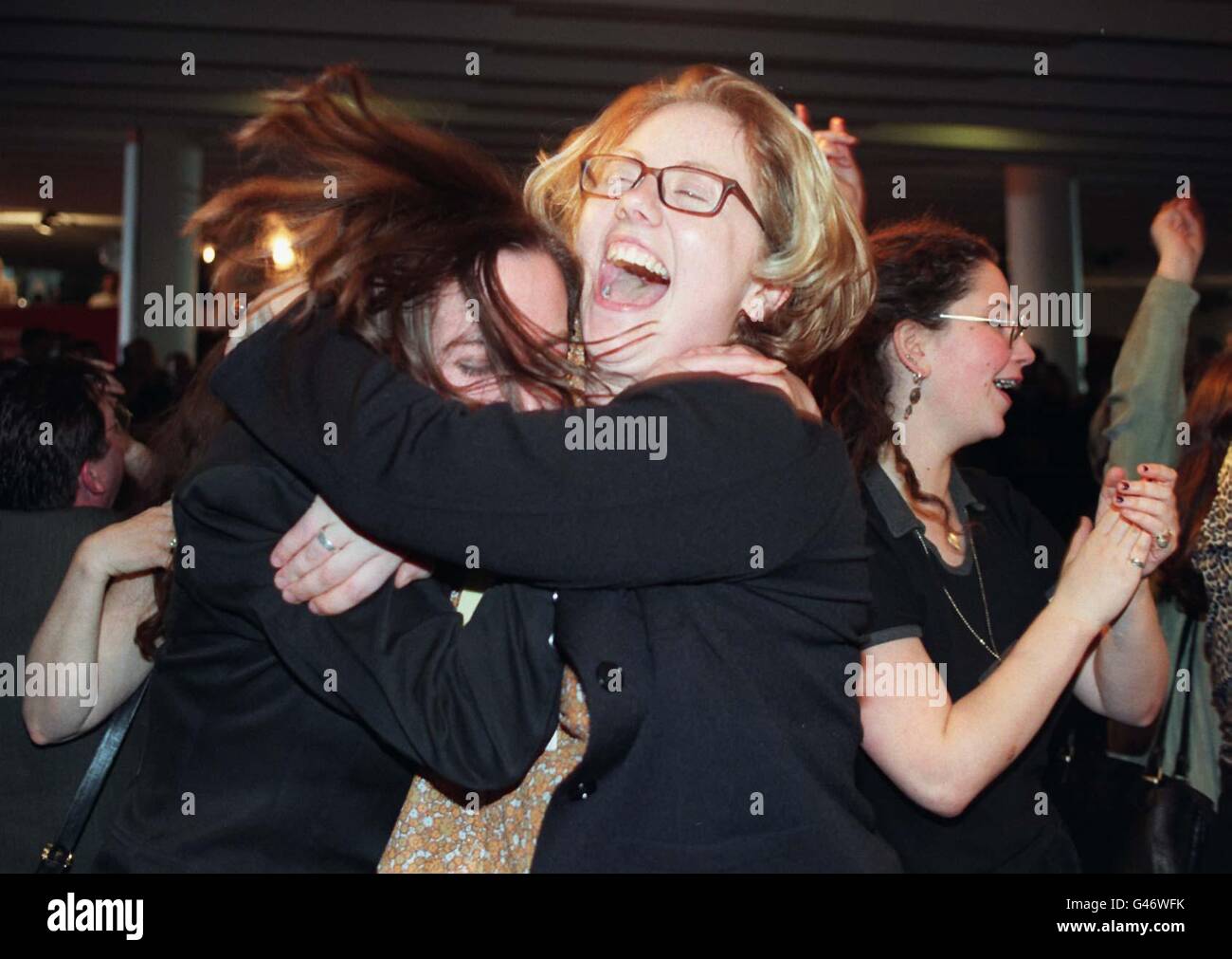 Labour supporters cele 4 Stock Photo - Alamy