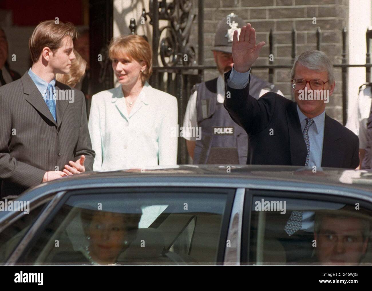 Out-going Prime Minister John Major leaves No10 Downing Street with ...