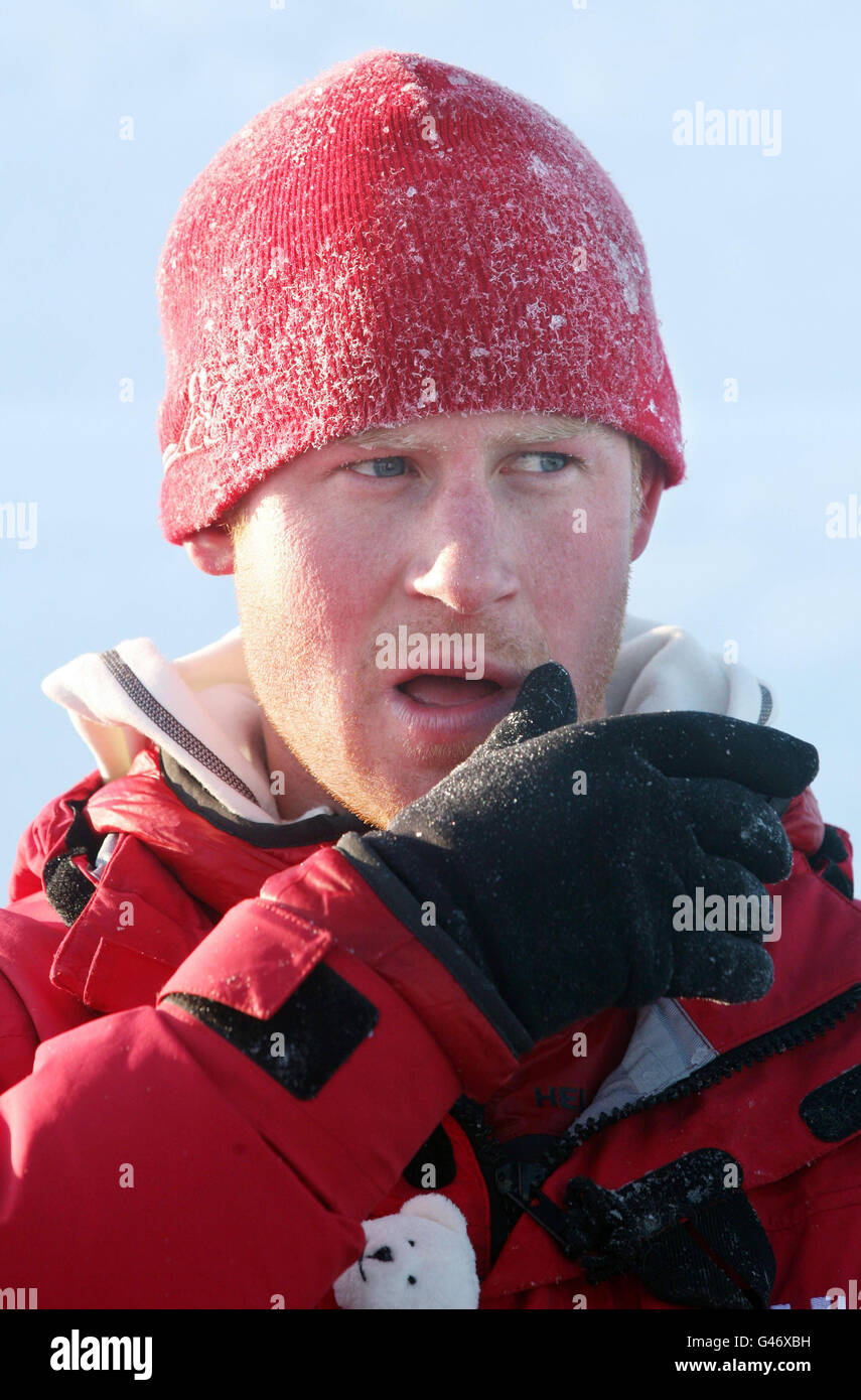 Britain's Prince Harry, part of the Walking with the Wounded expedition ...
