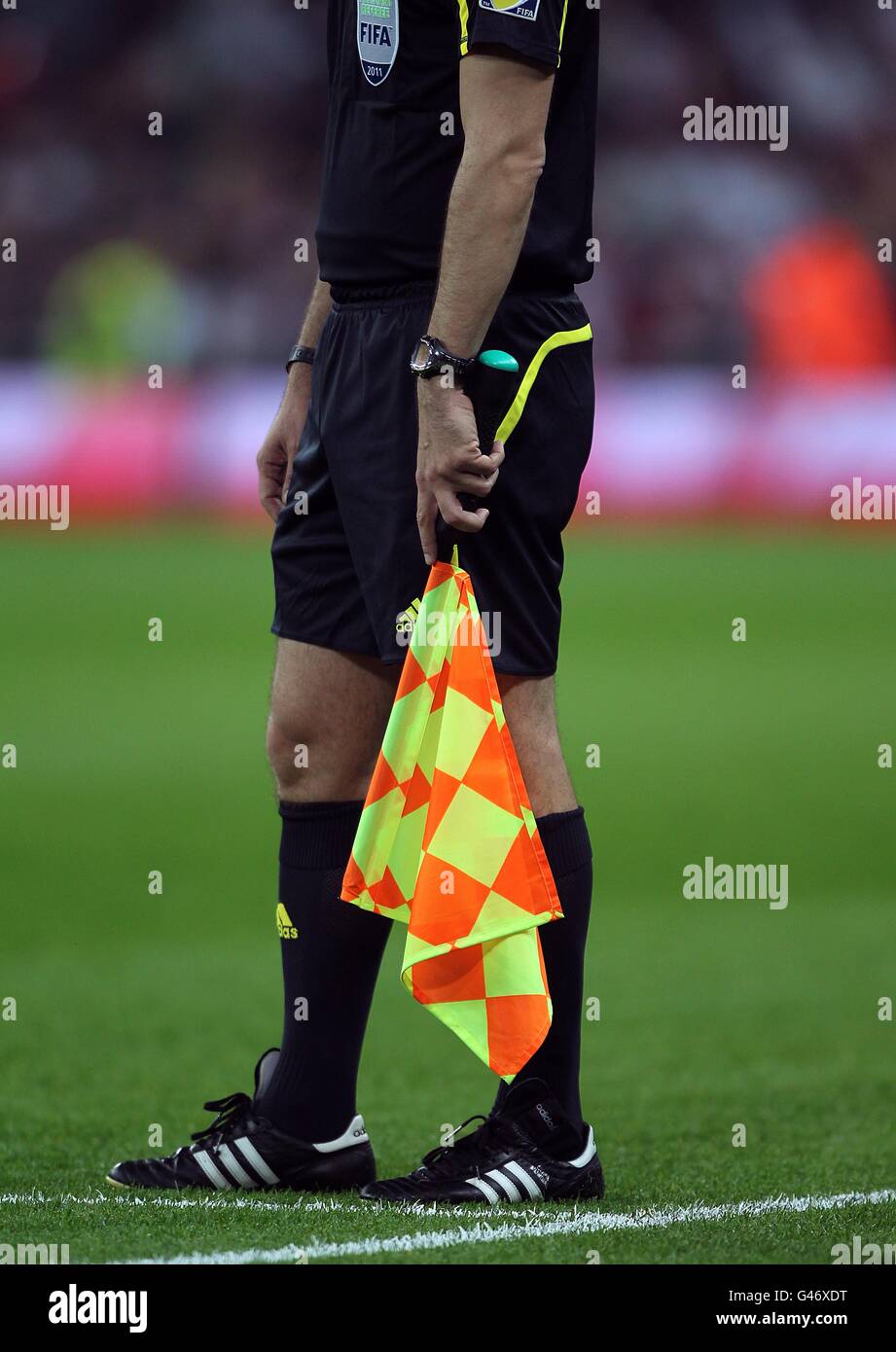 Assistant referee flag hi-res stock photography and images - Alamy