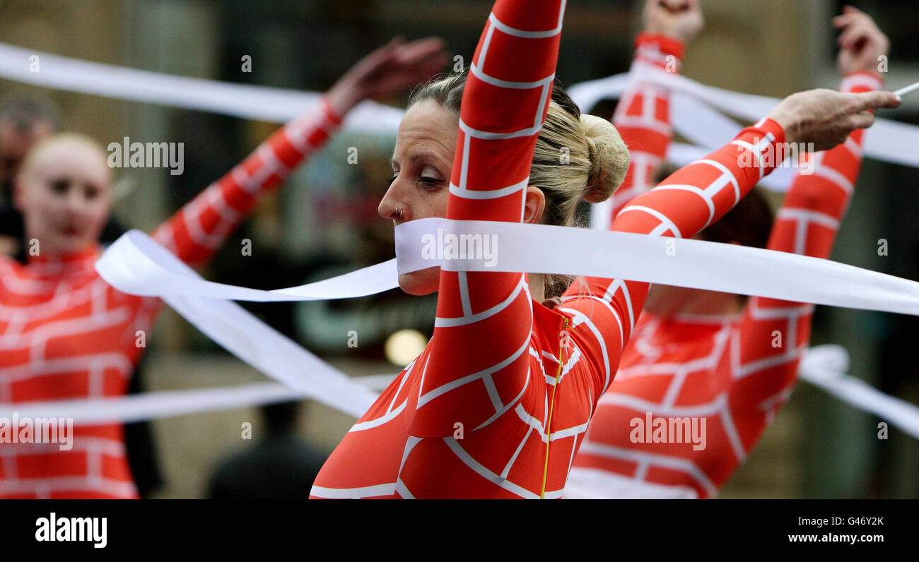 Human Wall - Manchester Stock Photo - Alamy