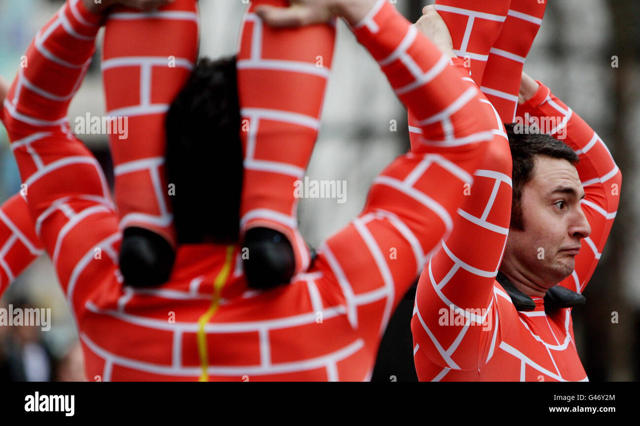 Human Wall - Manchester Stock Photo - Alamy