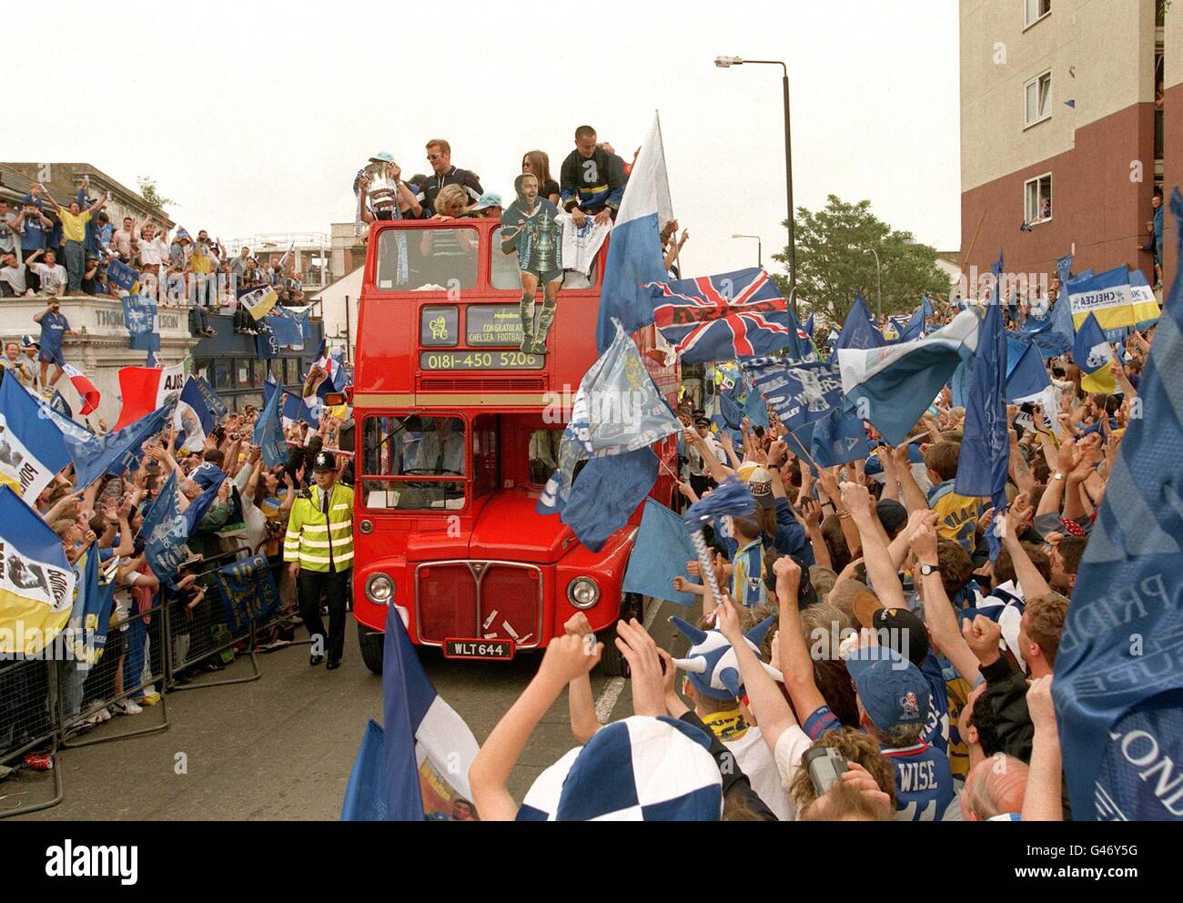 Crowds of adoring fans line Fulham Broadway, west London, this ...