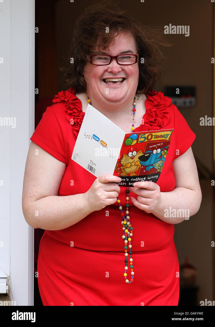 Singer Susan Boyle celebrates turning 50 years old today with a card ...