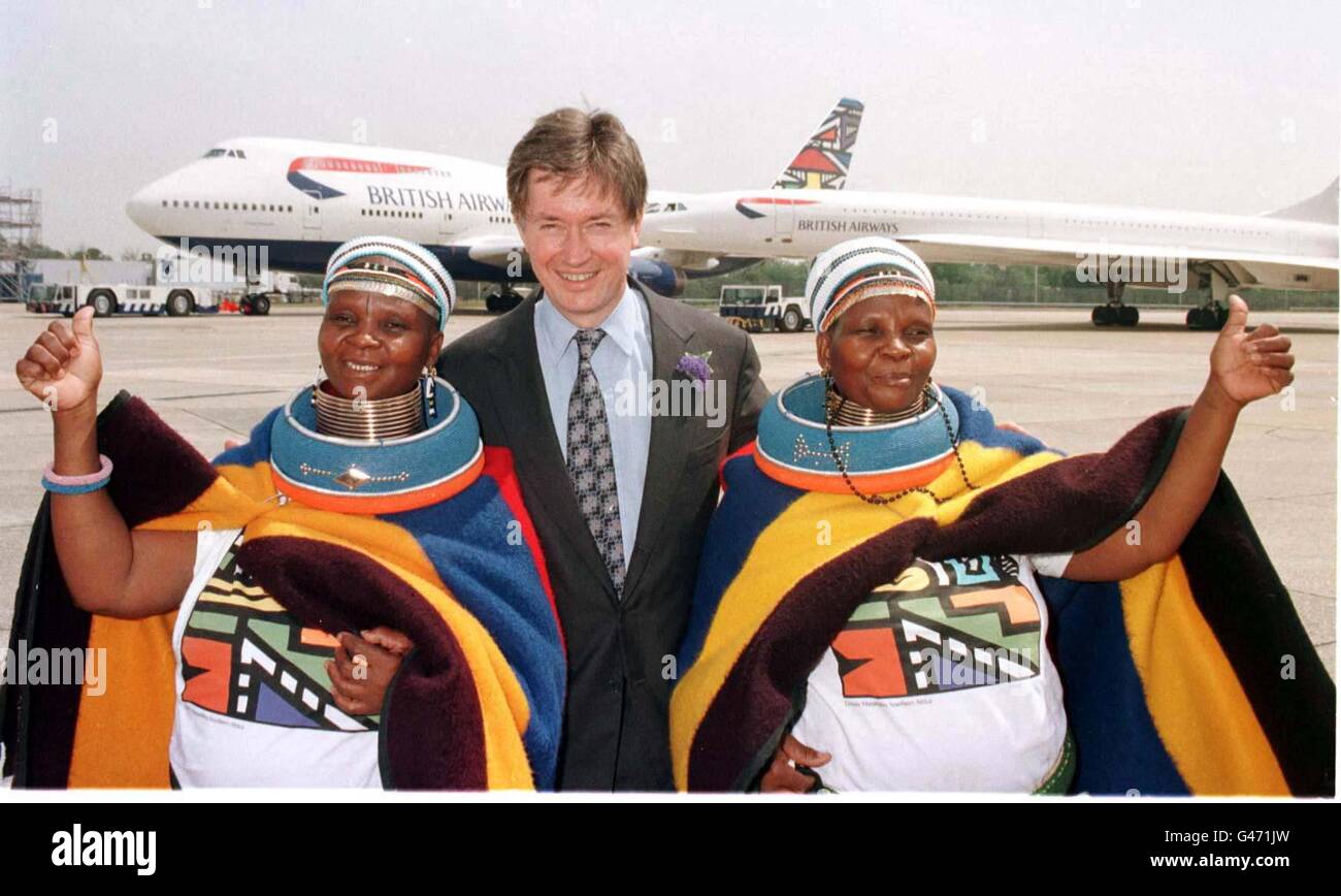 British airways chief executive bob ayling with emmly martha masanabo ...