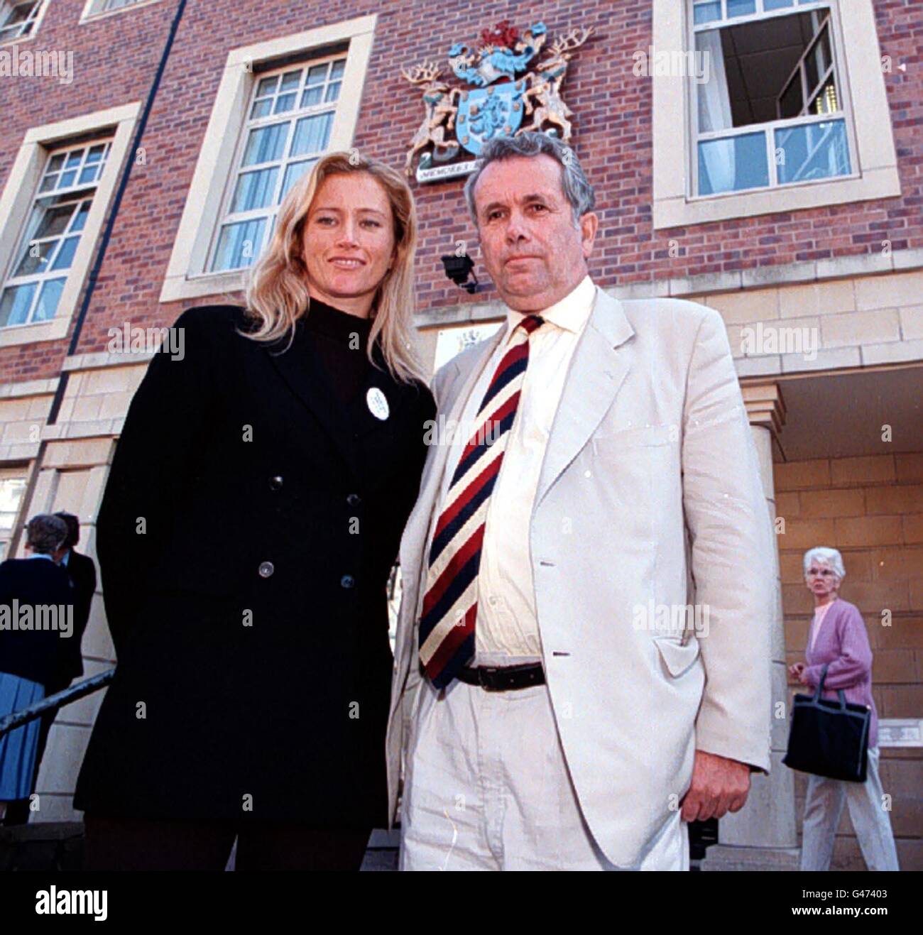 Martin Bell and daughter Melissa leave Macclesfield Council offices ...