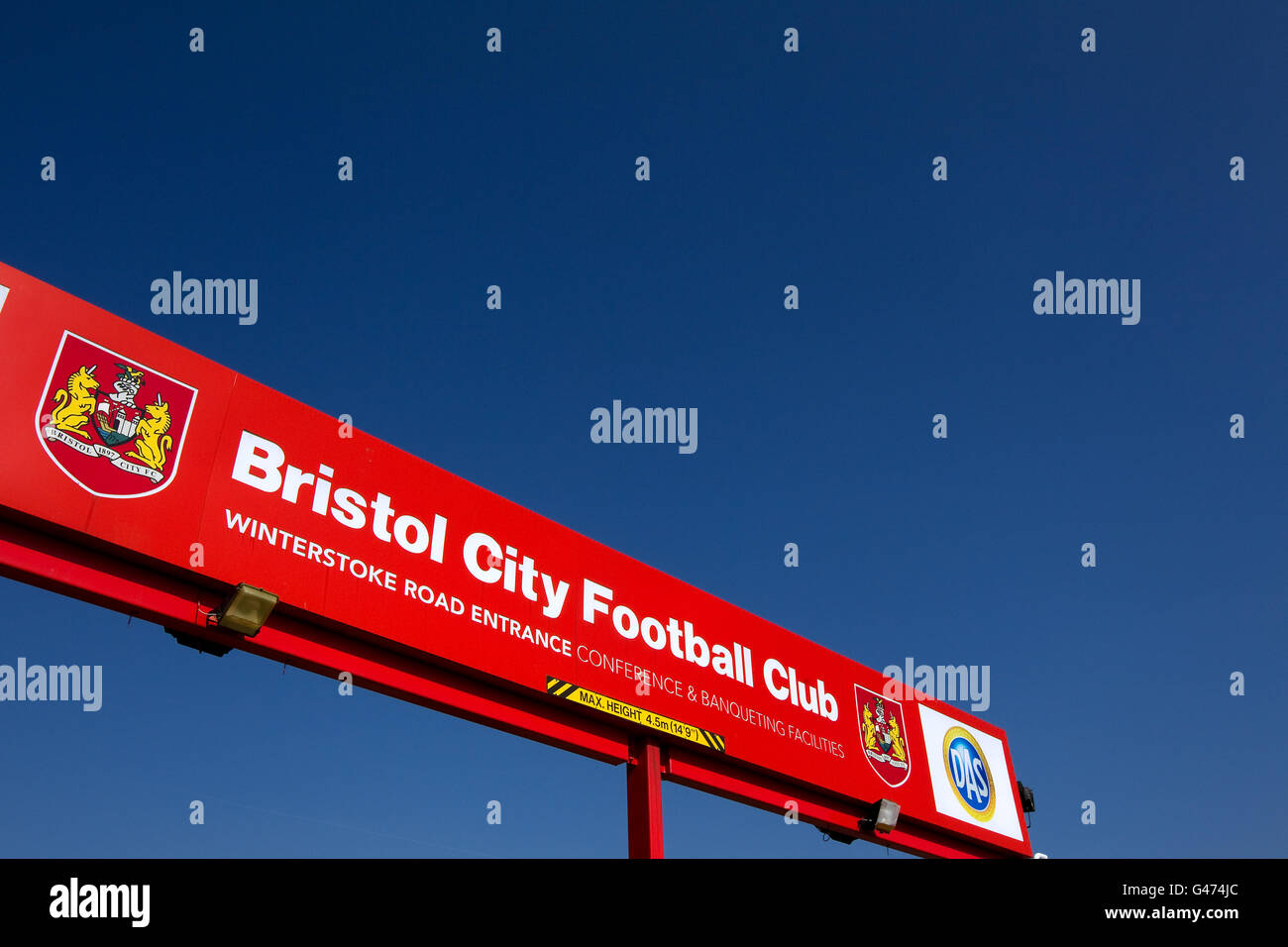A general view of the Winterstoke Road entrance to Ashton Gate, home of ...