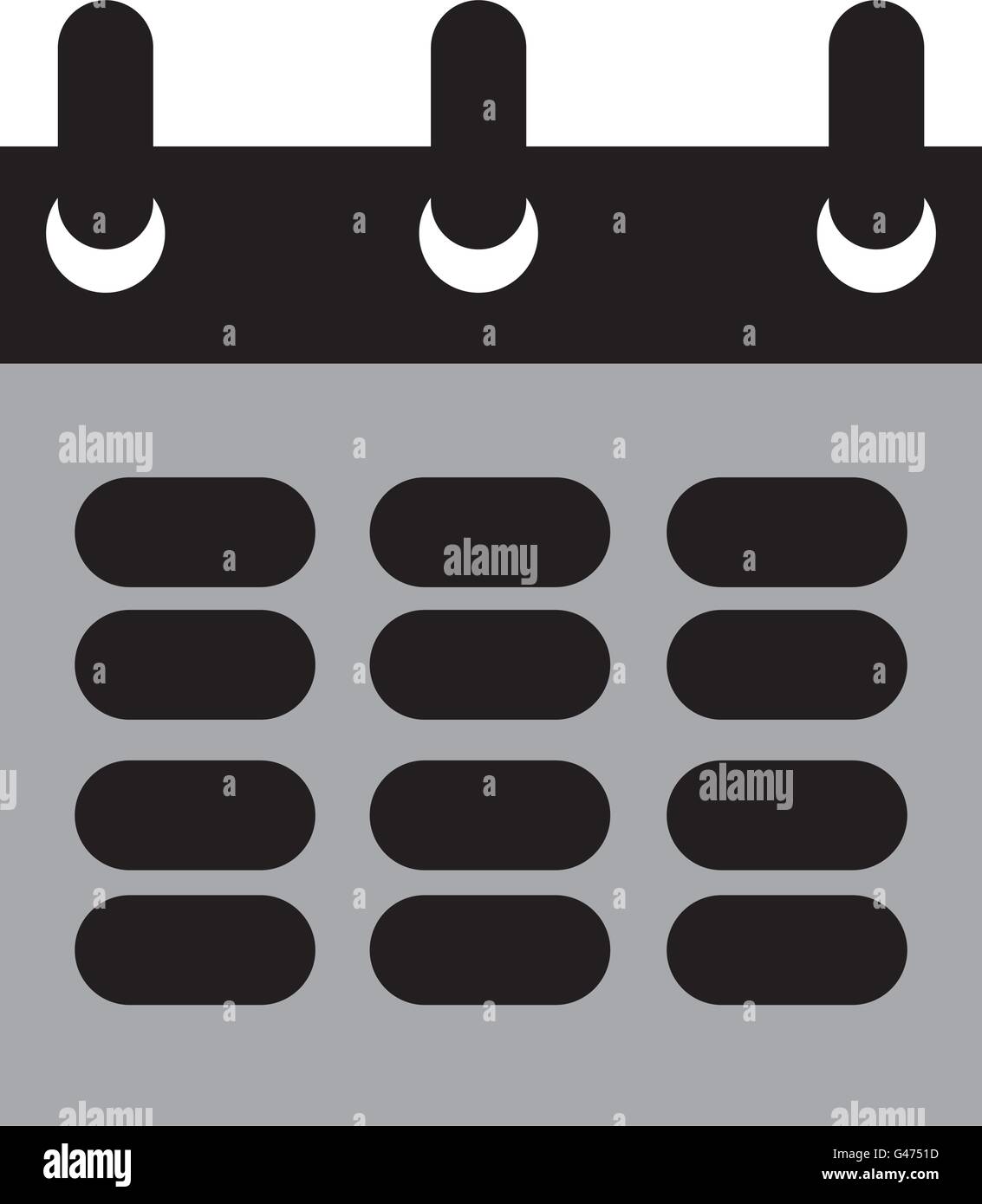 calendar design. grey icon. Flat and isolated illustration Stock Vector ...