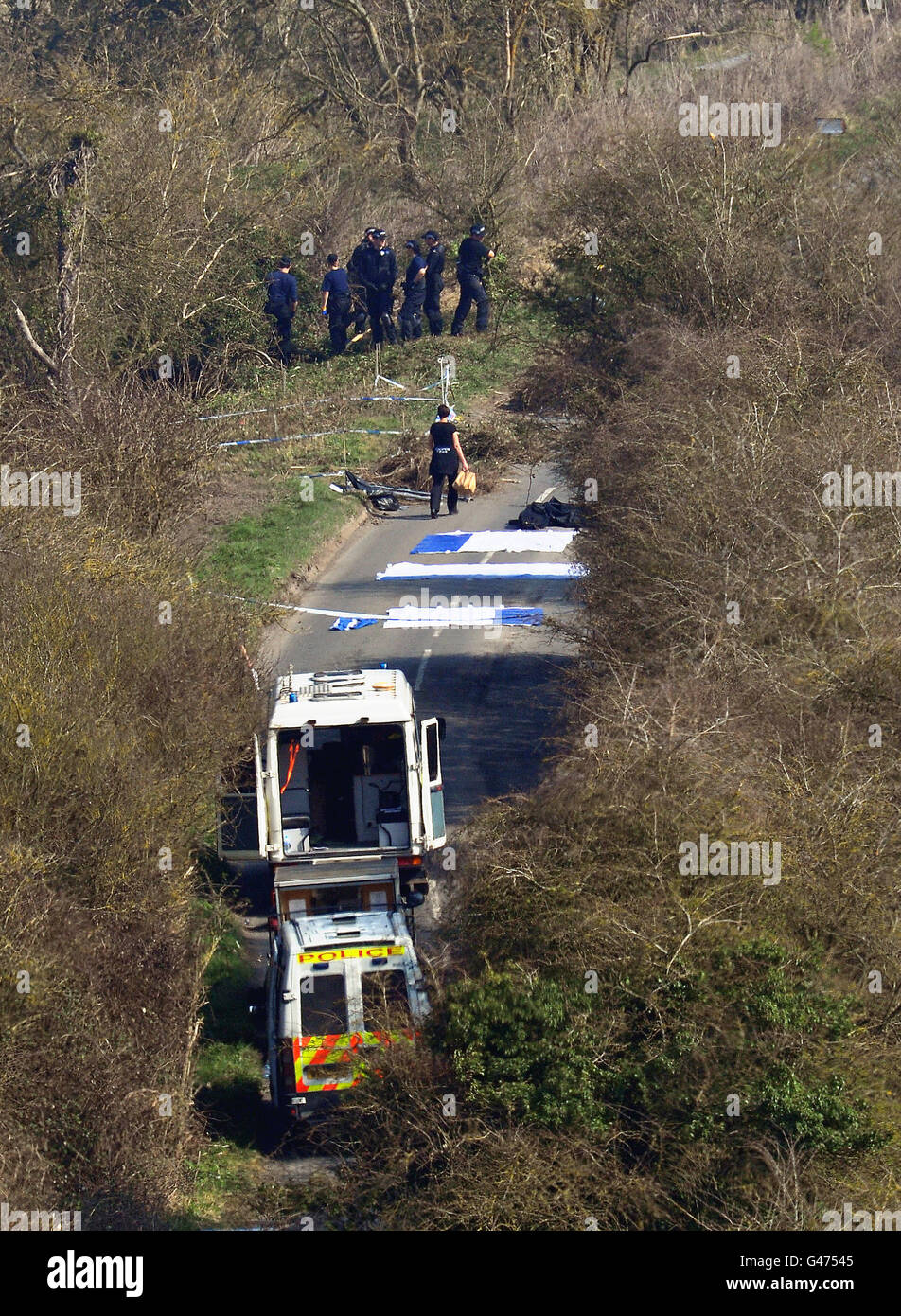 Police at the scene near Uffington Hill where the body of Sian O ...