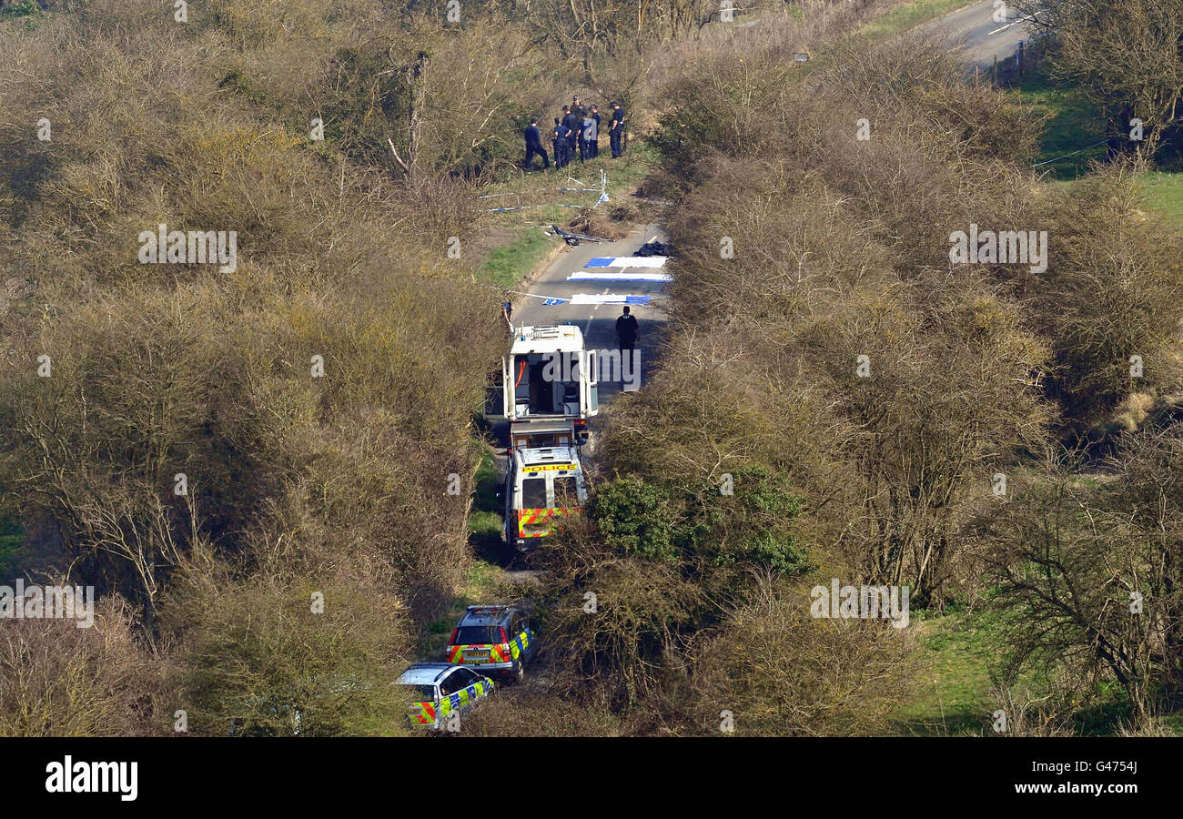 Police at the scene near Uffington Hill where the body of Sian O ...